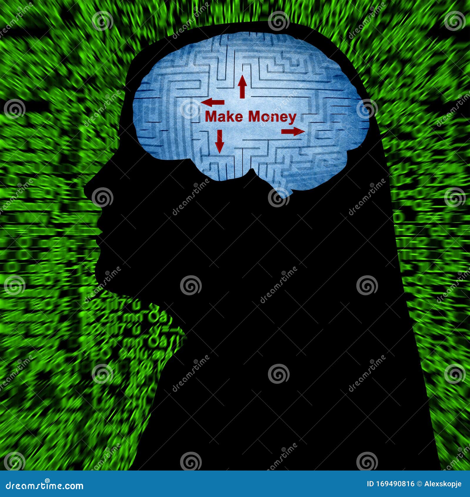 Make money in mind stock photo. Image of intelligence - 169490816
