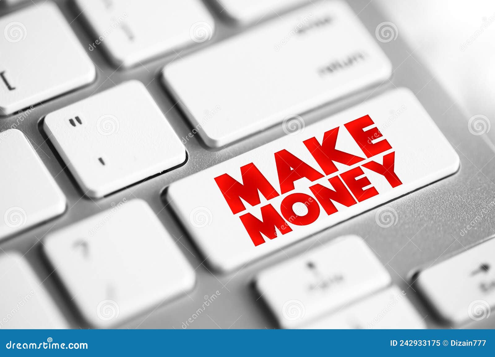 Make Money Text Button on Keyboard, Concept Background Stock Image ...