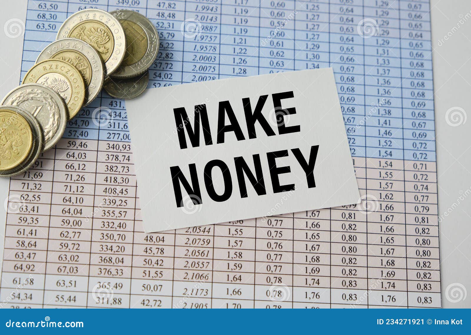 MAKE MONEY Text on Card with Payroll Stock Image - Image of cork ...