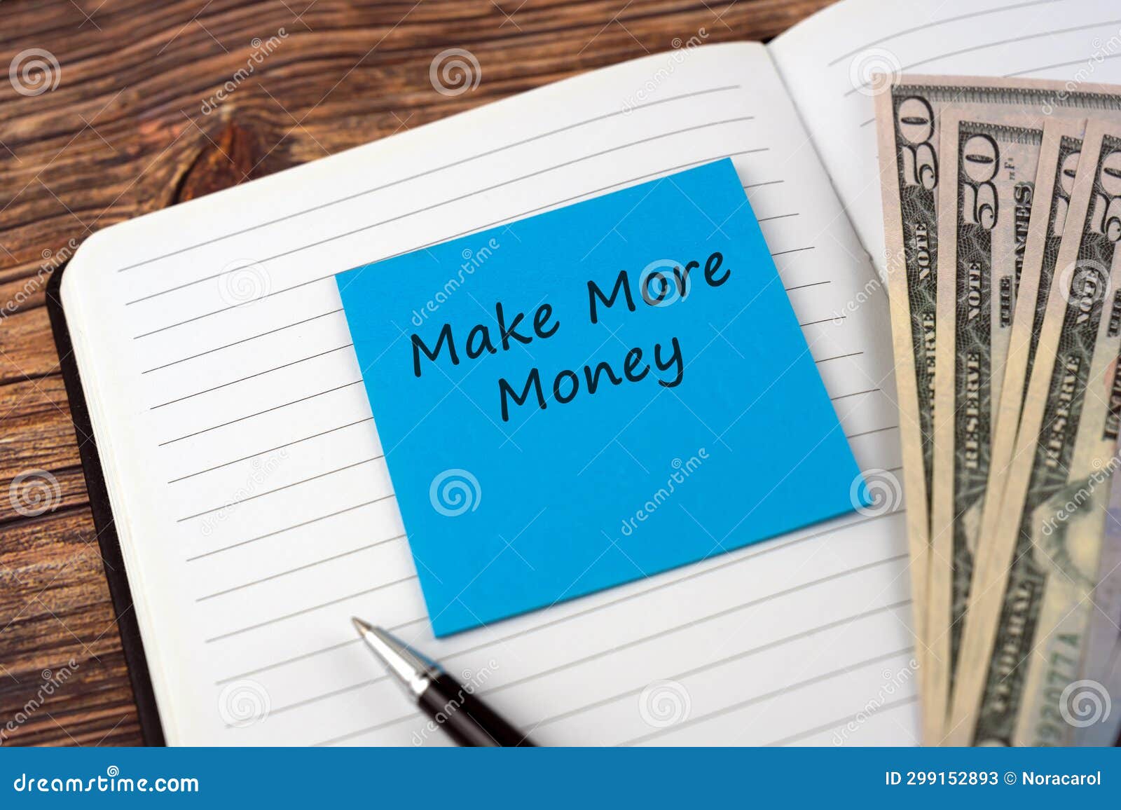 Make More Money Text on Adhesive Note Stock Image - Image of wages ...