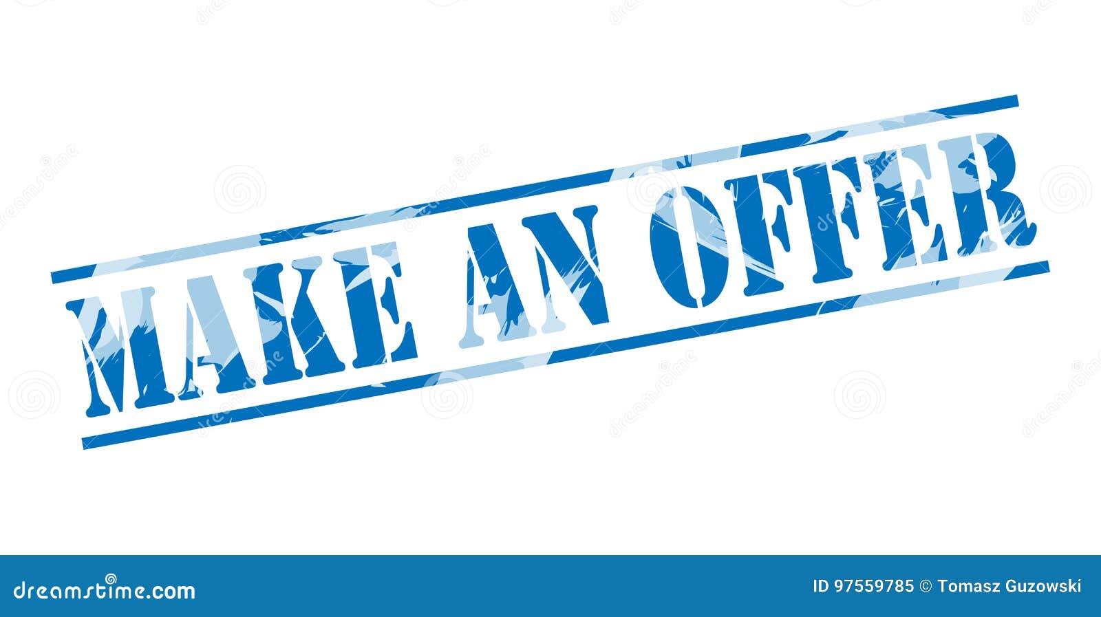 Make an offer blue stamp stock illustration. Illustration of texture ...
