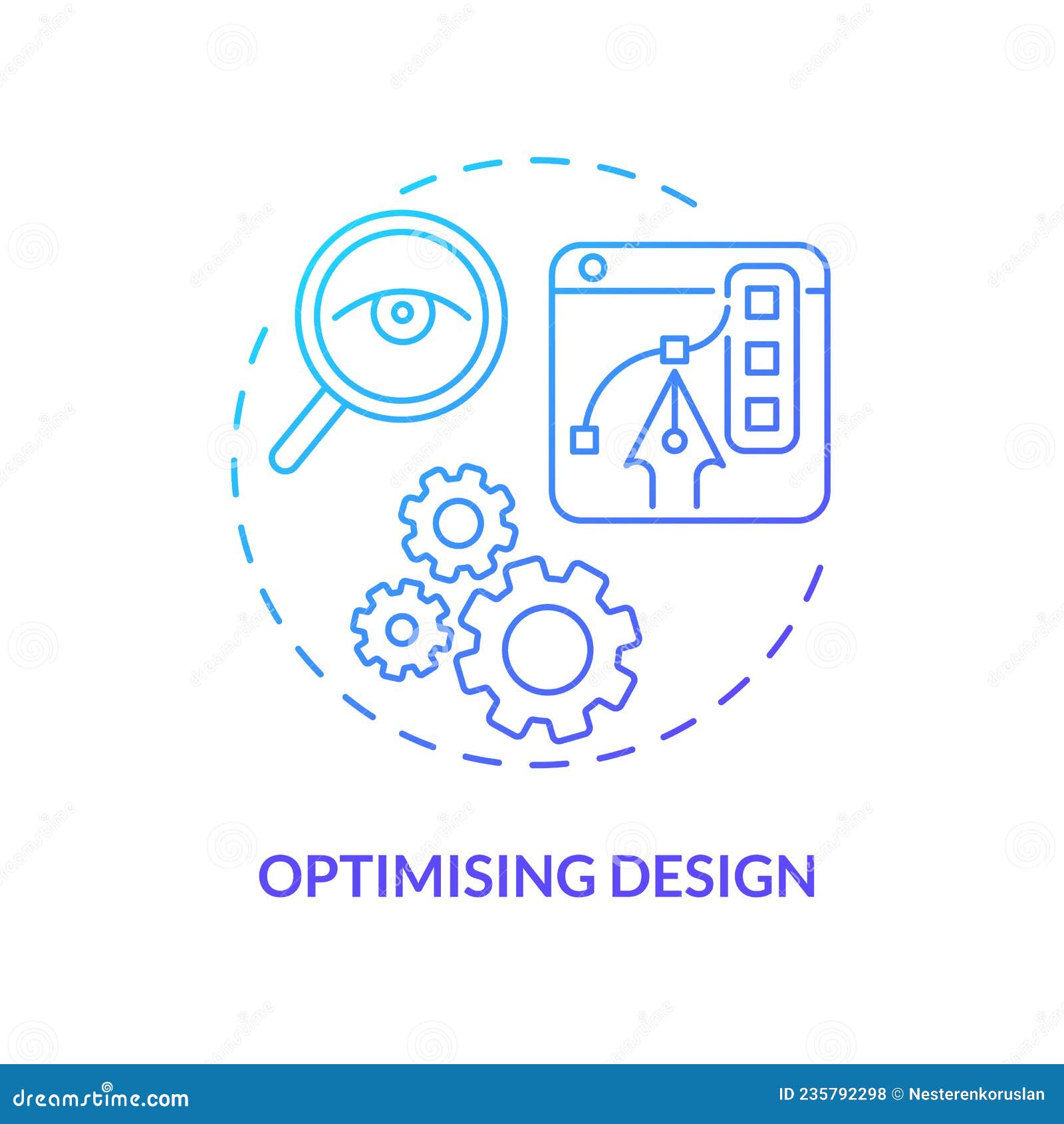 Make Optimal Design Concept Icon Stock Vector - Illustration of visual ...