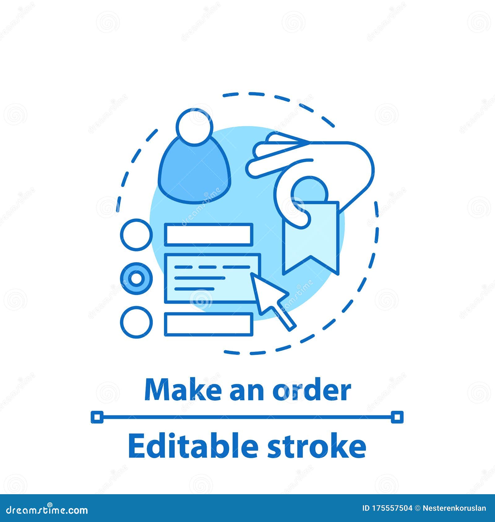 Make an order concept icon stock vector. Illustration of place - 175557504