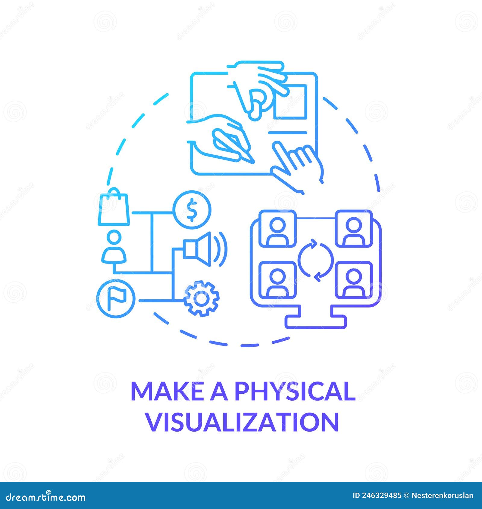 Make Physical Visualization Blue Gradient Icon Stock Vector ...