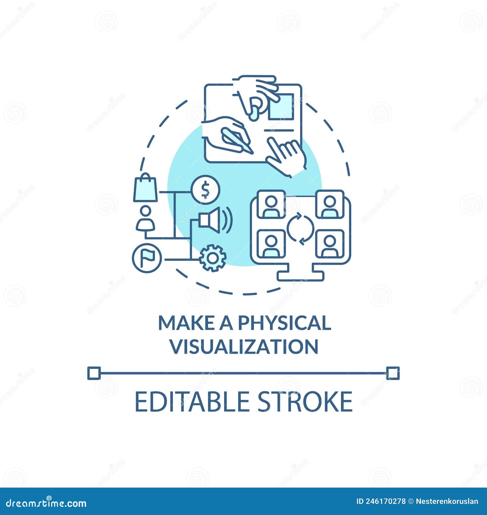 Make Physical Visualization Turquoise Concept Icon Stock Vector ...