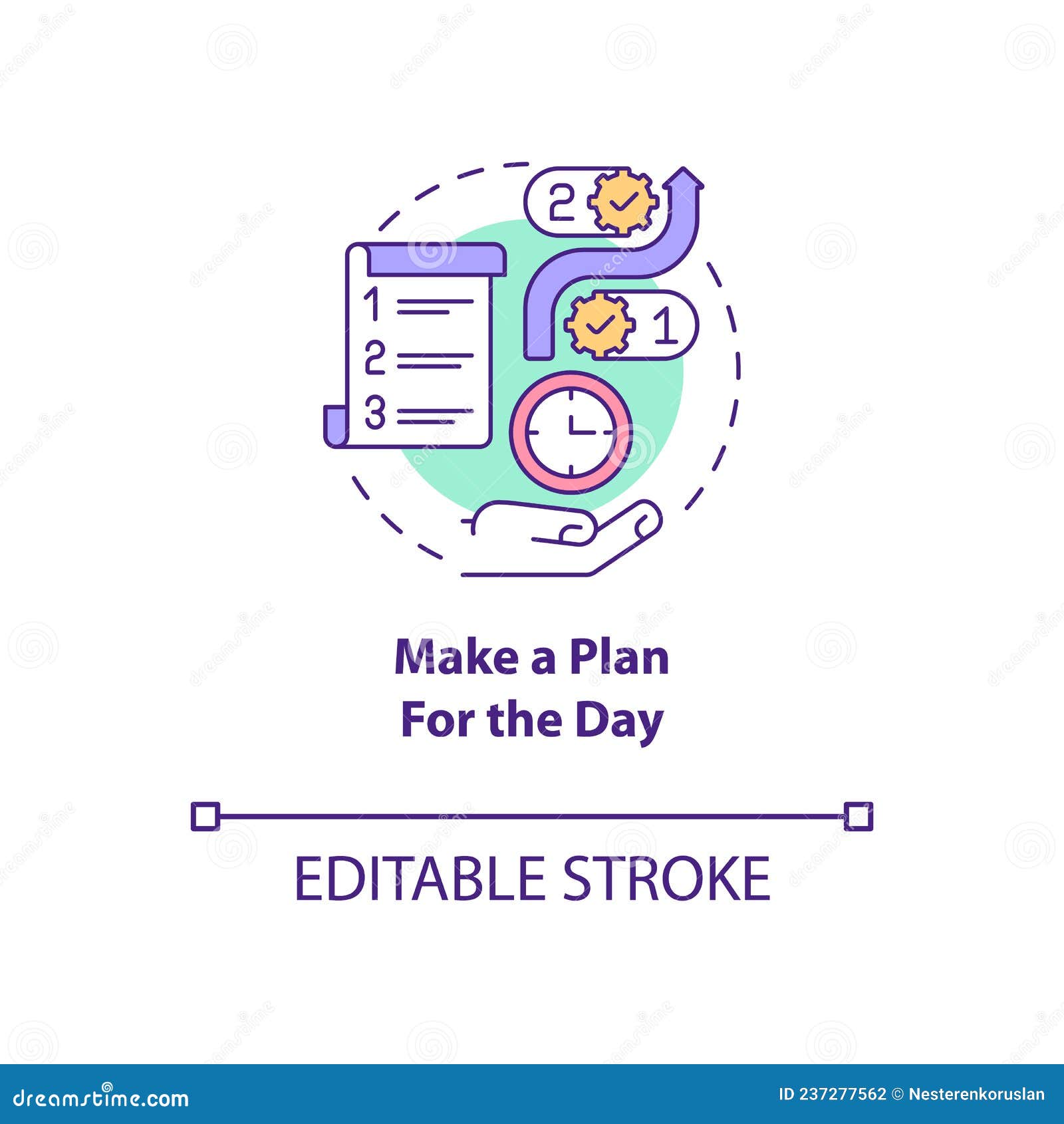 Make Plan for Day Concept Icon Stock Vector - Illustration of thin ...
