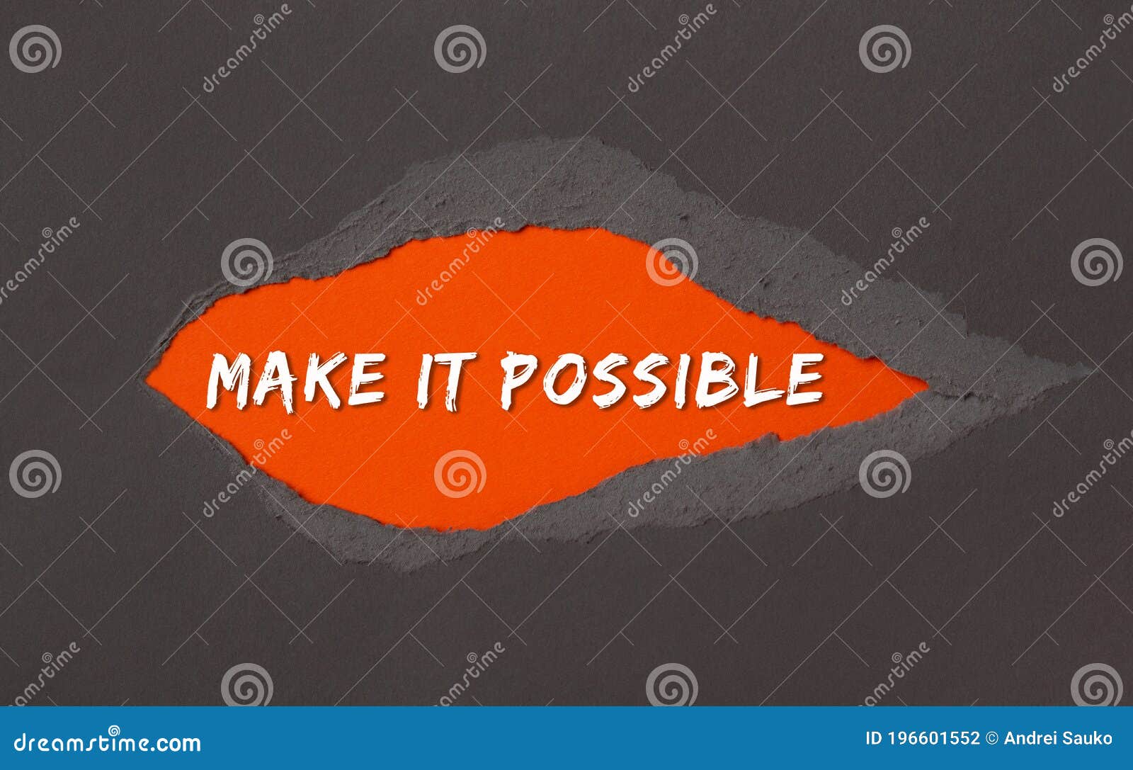 Make it Possible - Appearing Behind Torn Paper Stock Illustration ...