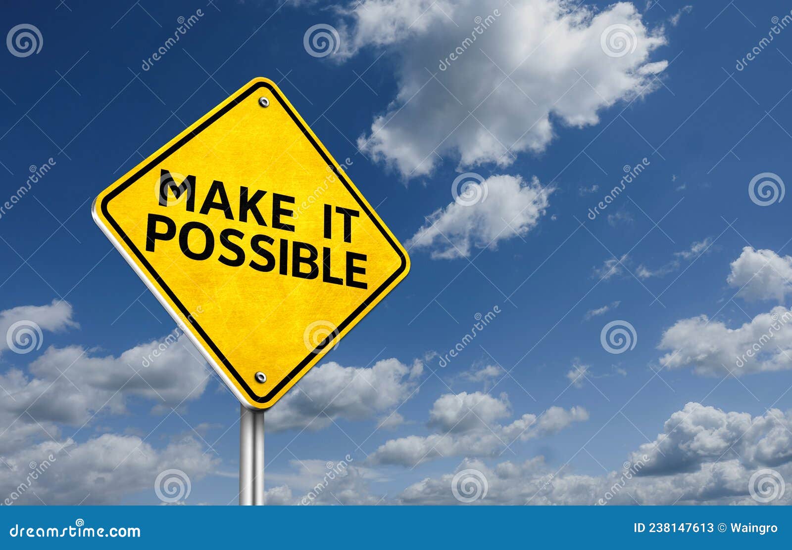Make it Possible - Information Road Sign Stock Image - Image of change ...