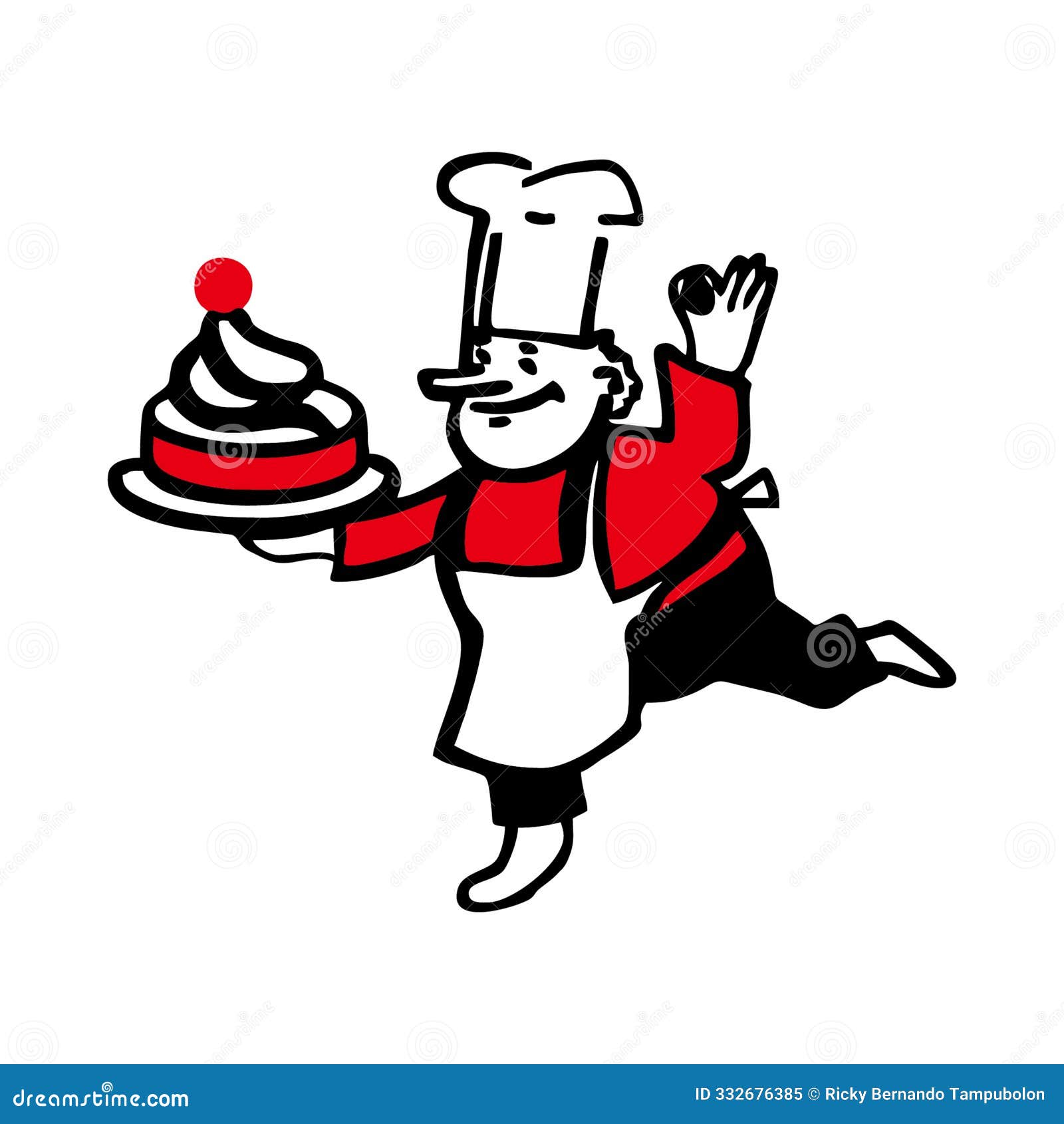 Professional Chef Steward Vector Art Stock Illustration - Illustration ...