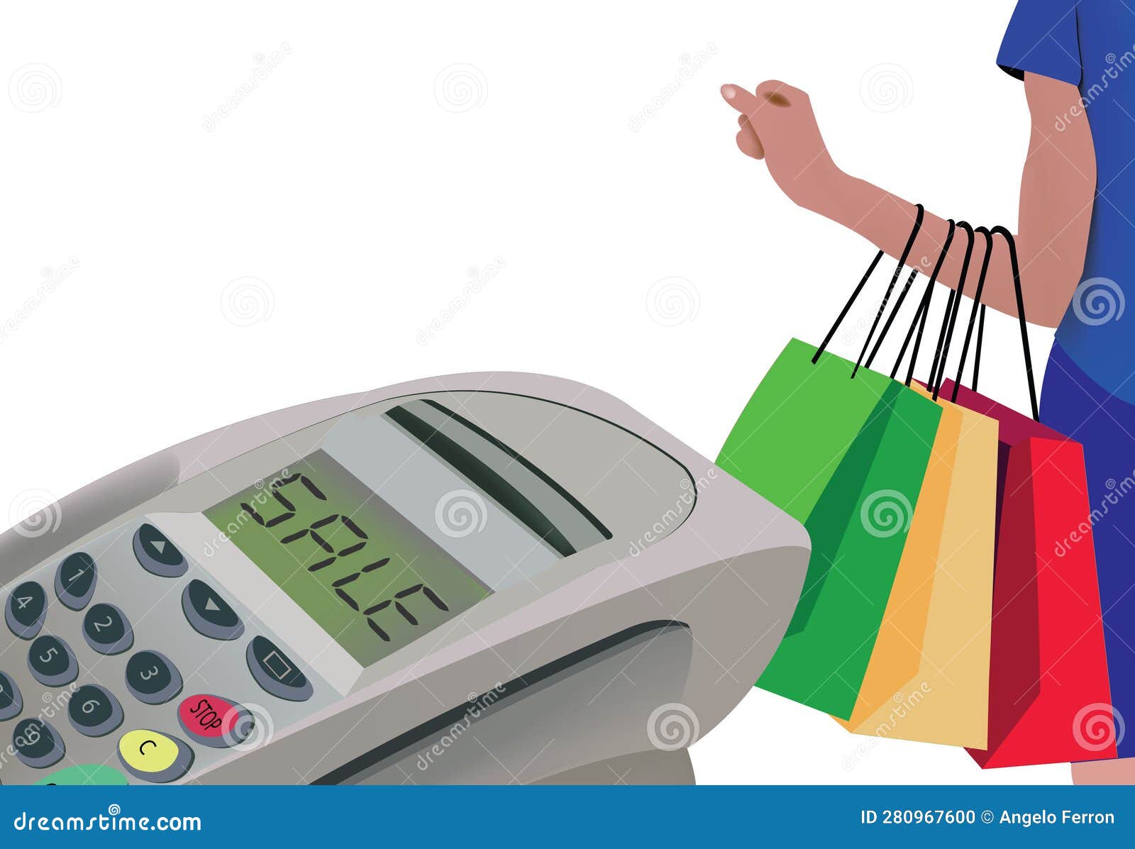 Make Purchases and Sales by Credit Card and Debit Card- Stock Vector ...