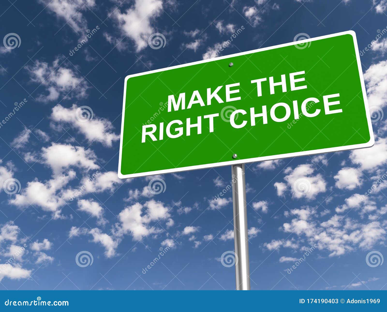 Make the Right Choice Traffic Sign Stock Illustration - Illustration of ...