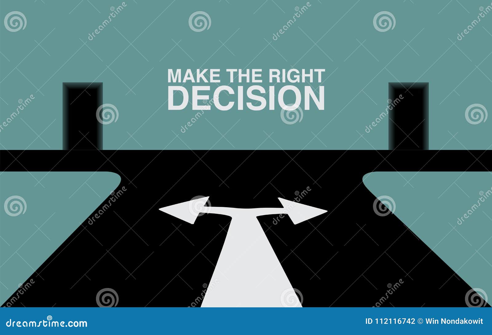 Make the right decision stock vector. Illustration of decision - 112116742