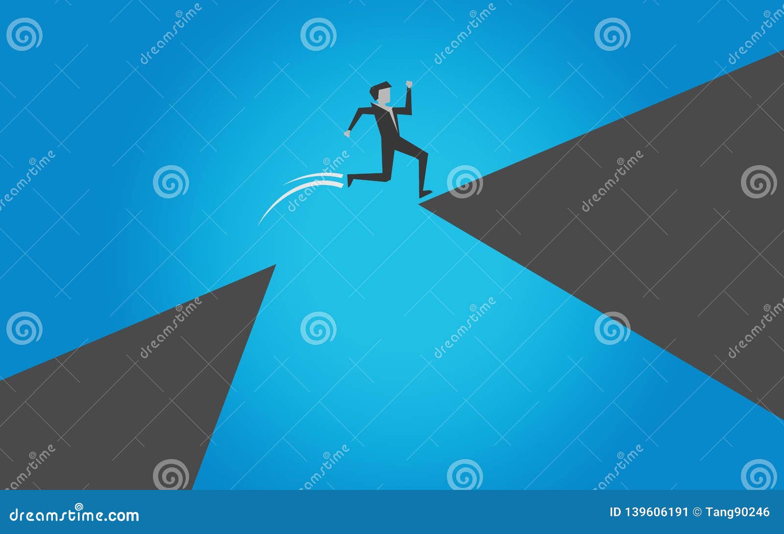Make Risk by Jump Over the Cliff Stock Illustration - Illustration of ...