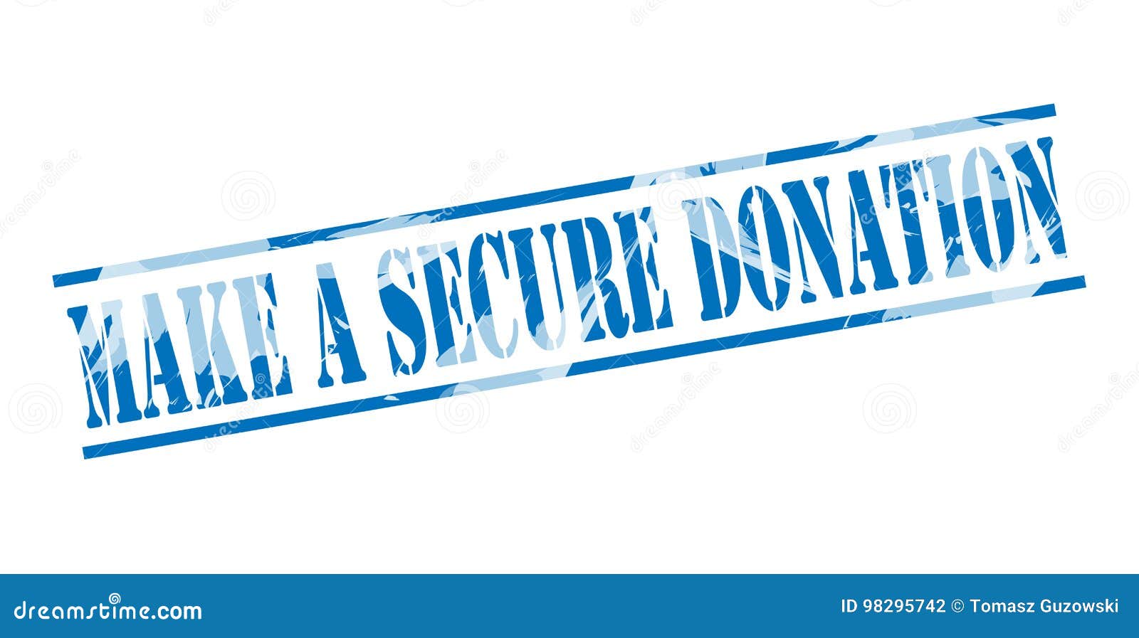 Make a Secure Donation Blue Stamp Stock Illustration - Illustration of ...