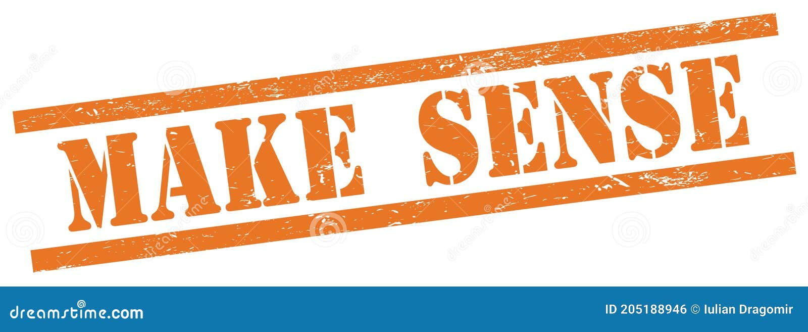 MAKE SENSE Text on Orange Grungy Rectangle Stamp Stock Illustration ...