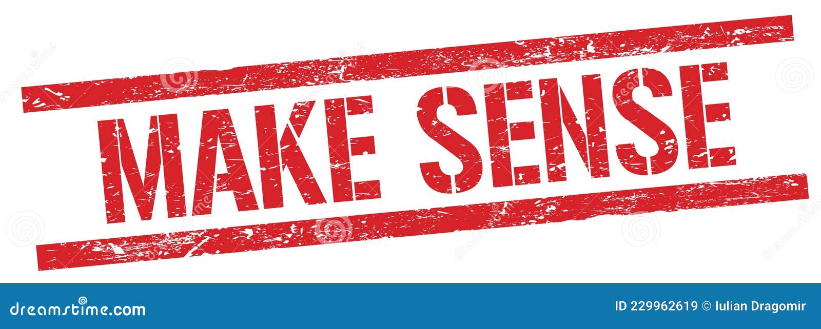MAKE SENSE Text on Red Grungy Rectangle Stamp Stock Illustration ...