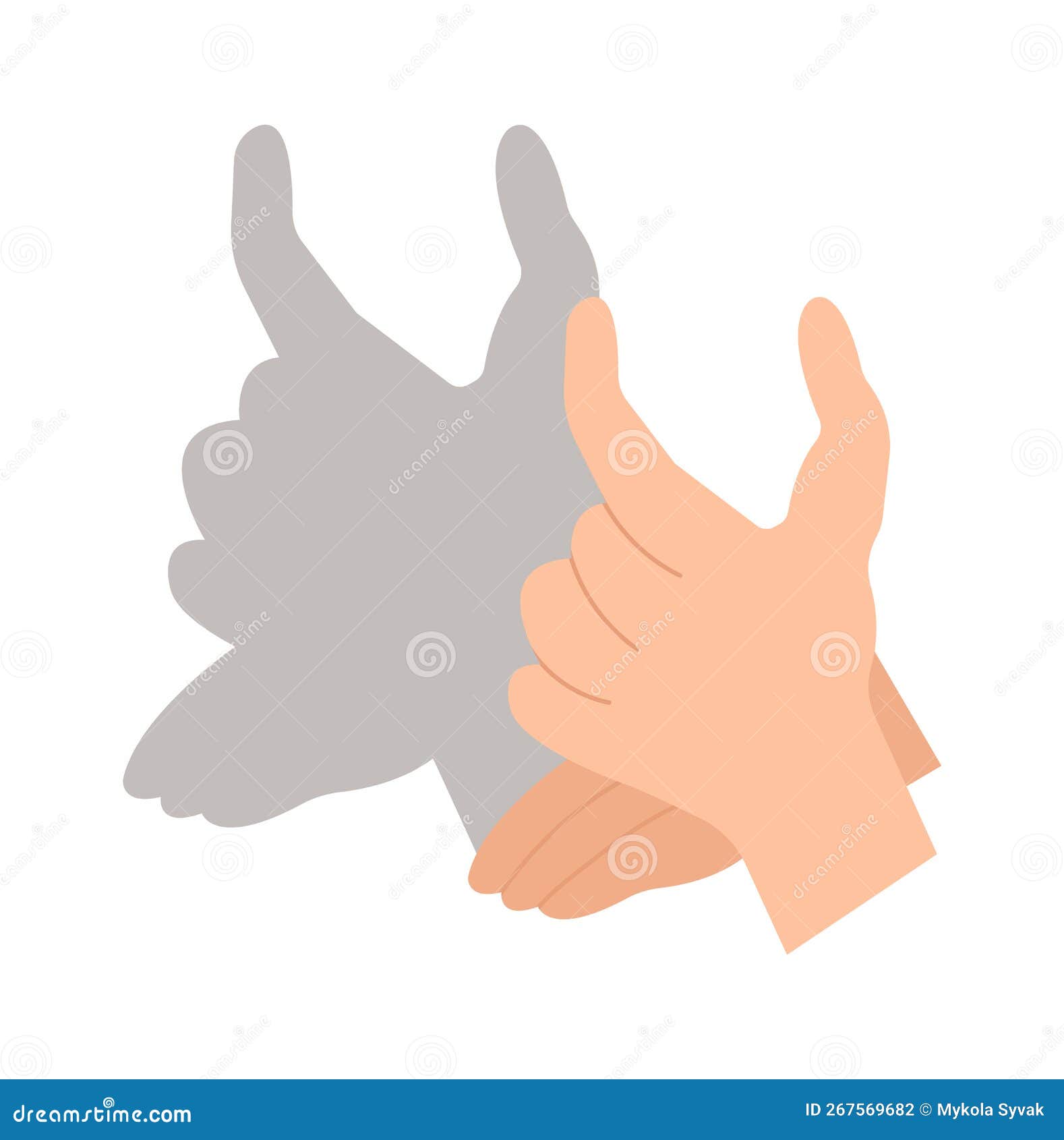 Make Shadow Hand Animals Flat Icon Deer Silhouette Stock Vector ...