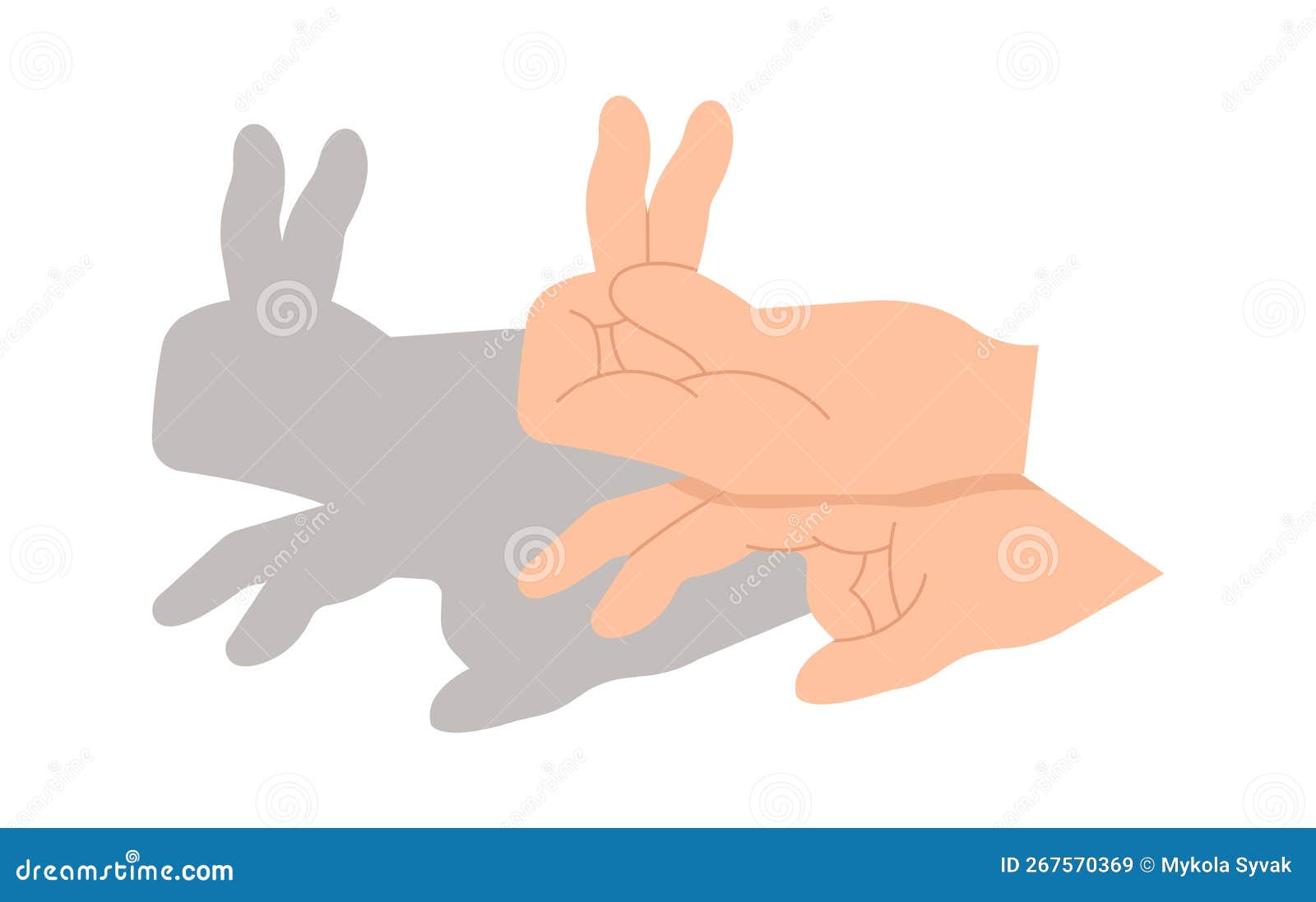 Make Shadow Hand Animals Flat Icon Rabbit Silhouette Stock Vector ...
