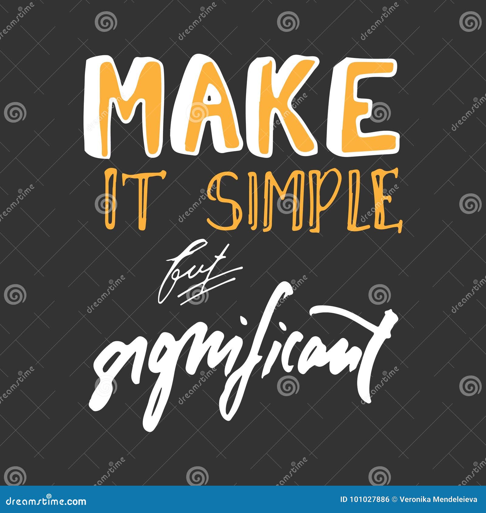 Make it Simple but Significant. Hand Drawn Tee Graphic. Typographic ...