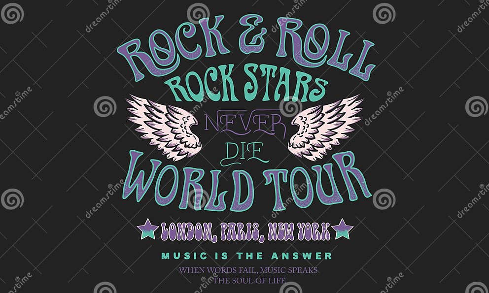 Make Some Noise. Rock and Roll Graphic Print Design. Stock Vector ...