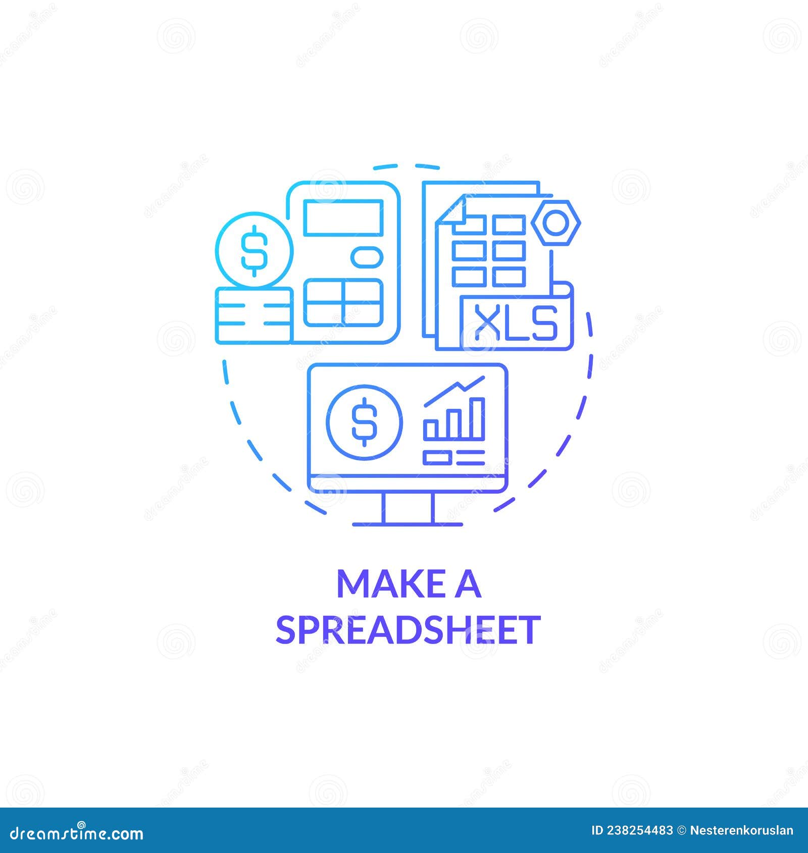 Spreadsheet With Blue Graph Royalty-Free Stock Photography ...