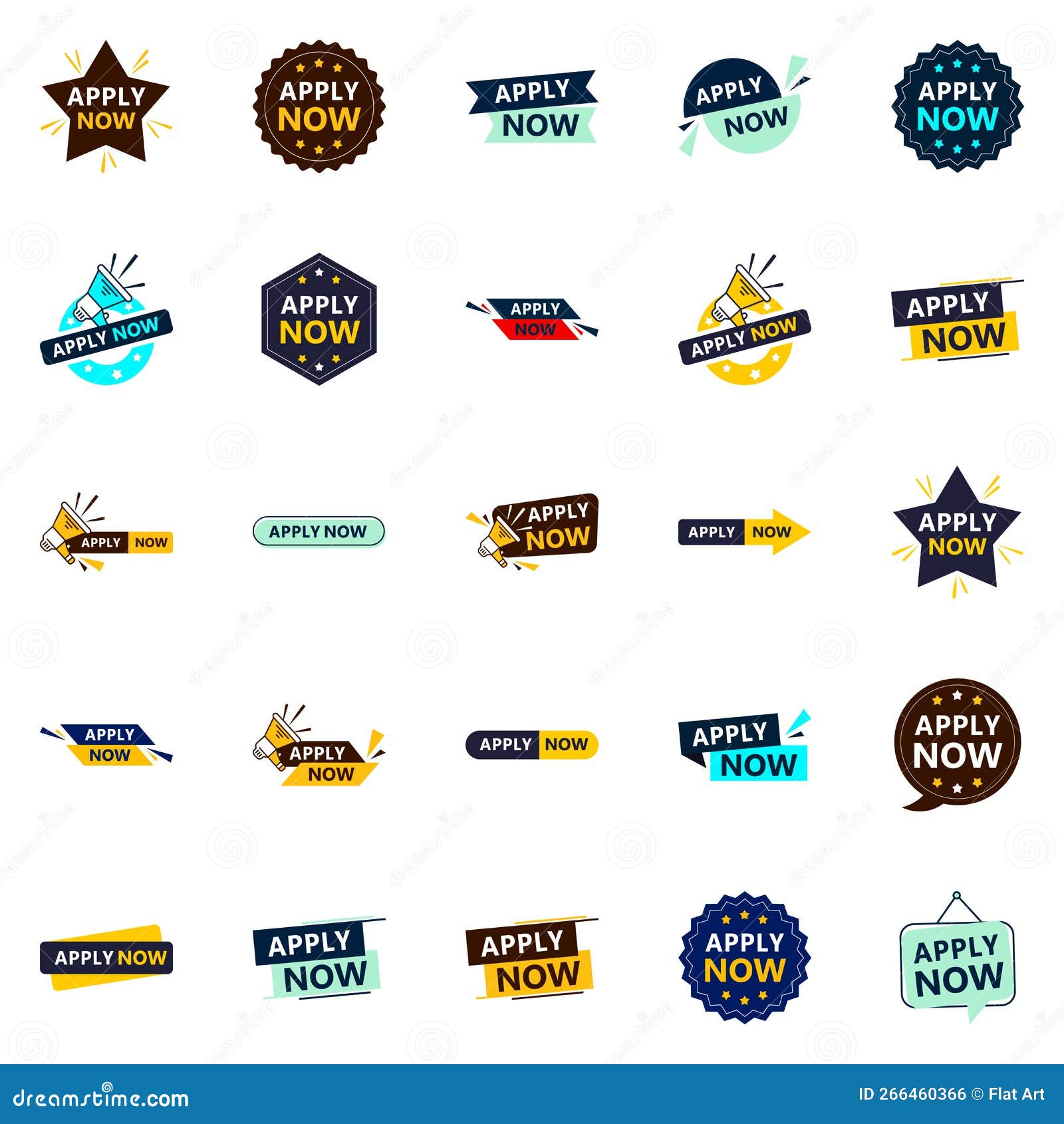 Make a Statement with Our Pack of 25 Apply Now Banners Stock Vector ...
