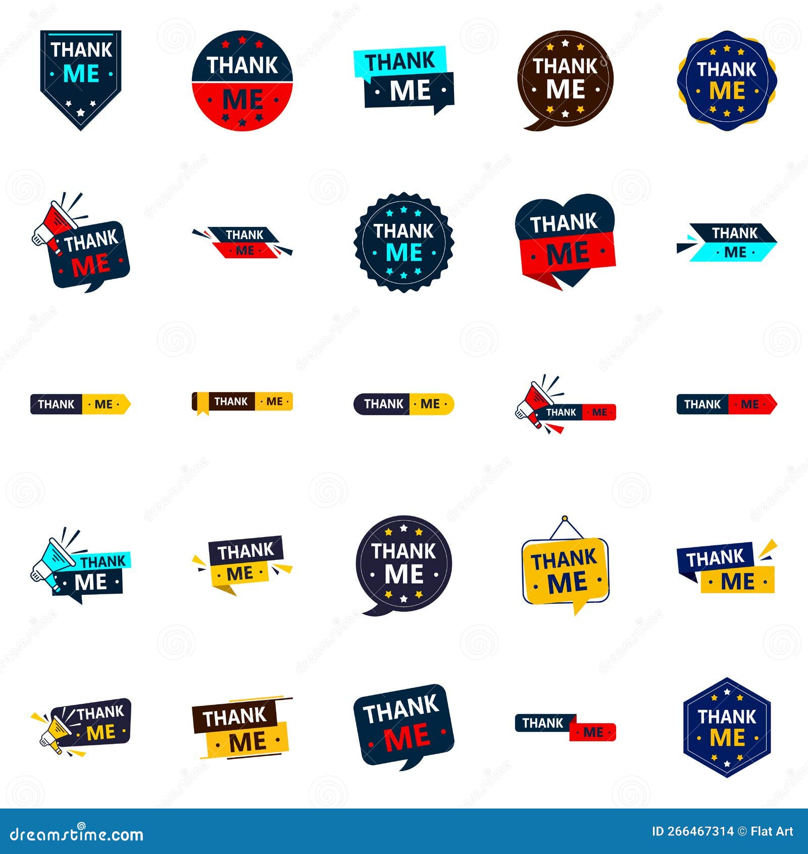 Make a Statement with Our Pack of 25 Thank Me Banners Stock Vector ...