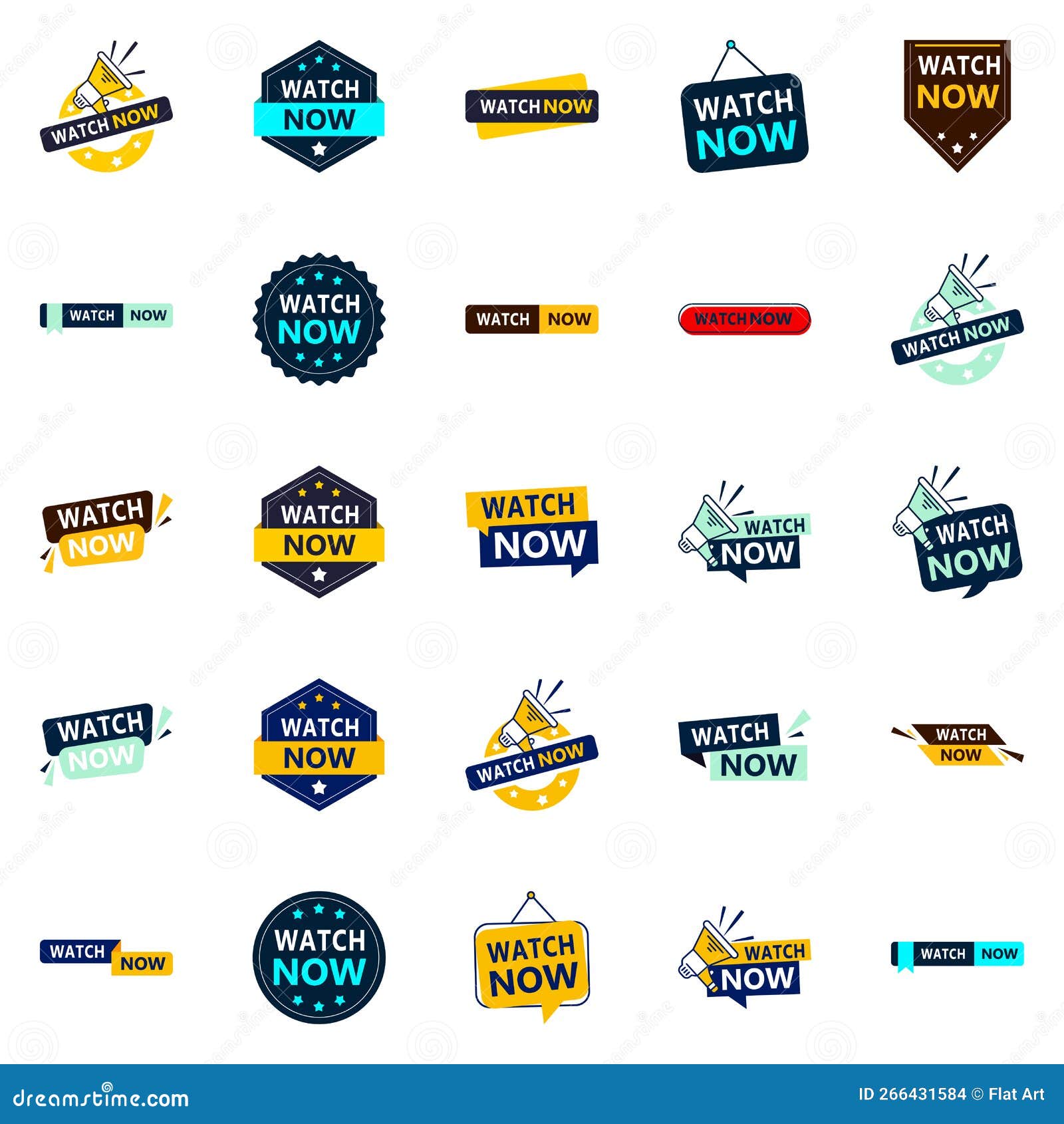 Make a Statement with Our Pack of 25 Watch Now Banners Stock Vector ...