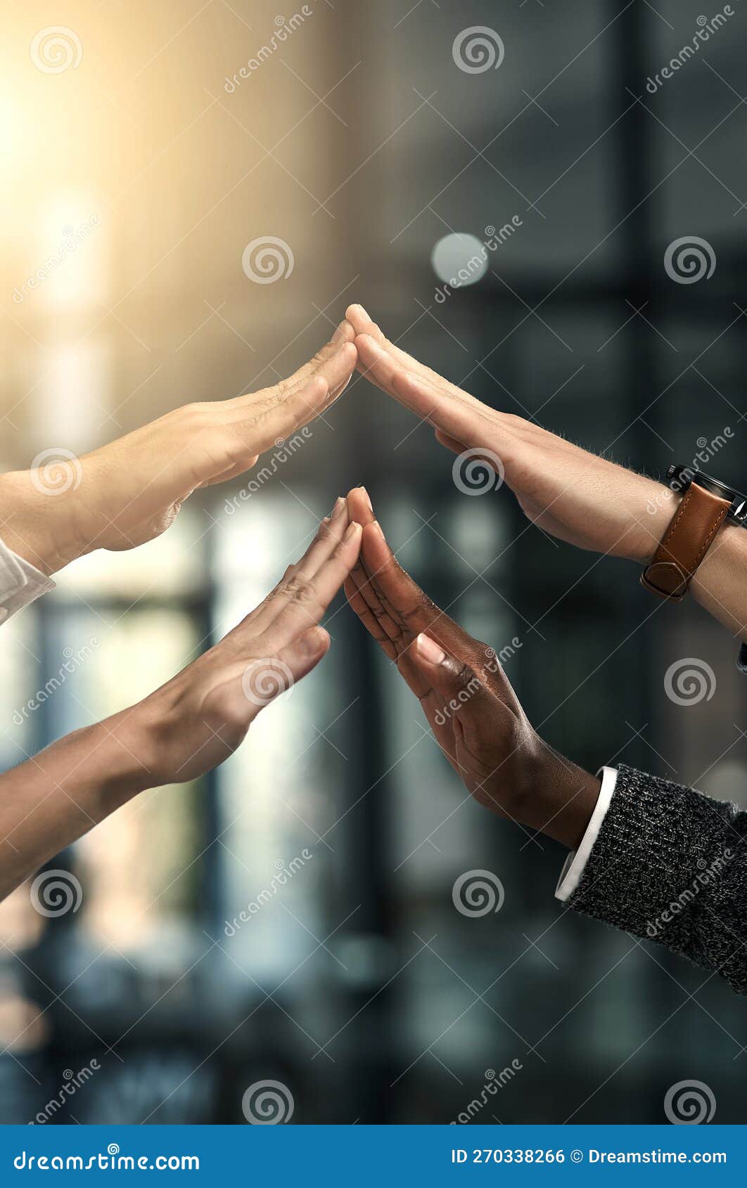 Make Sure Your Team is Covered. a Group of Businesspeople Touching Each ...