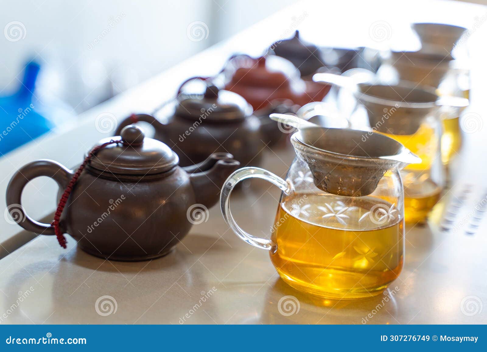 Make Tea with Teapot in the Cafe Stock Image - Image of pitcher, green ...