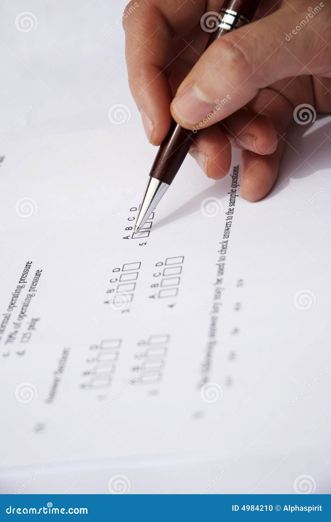 Make a test exam stock photo. Image of information, cross - 4984210