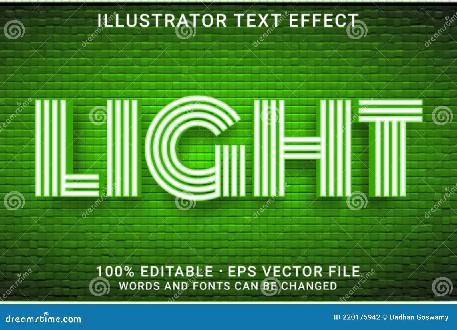 LIGHT 3d -Editable Text Effect Stock Vector - Illustration of letters ...
