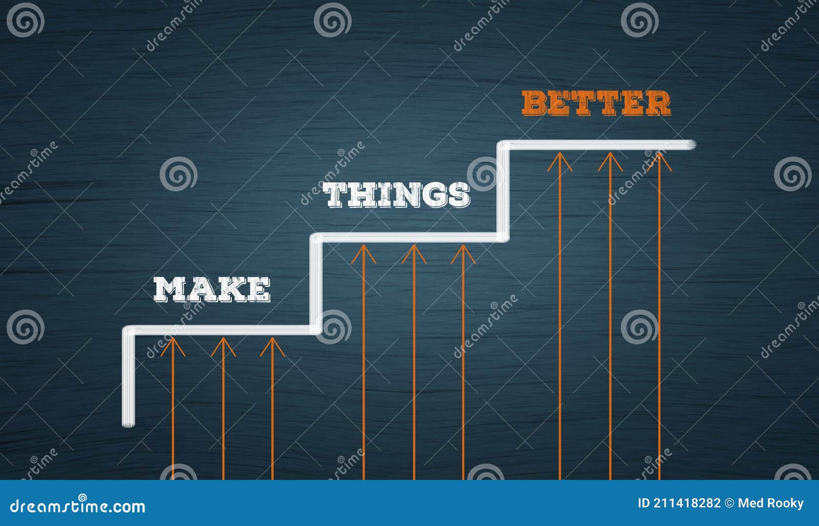 Make Things Better, Arrow and Ascending Stairs Path. Business ...