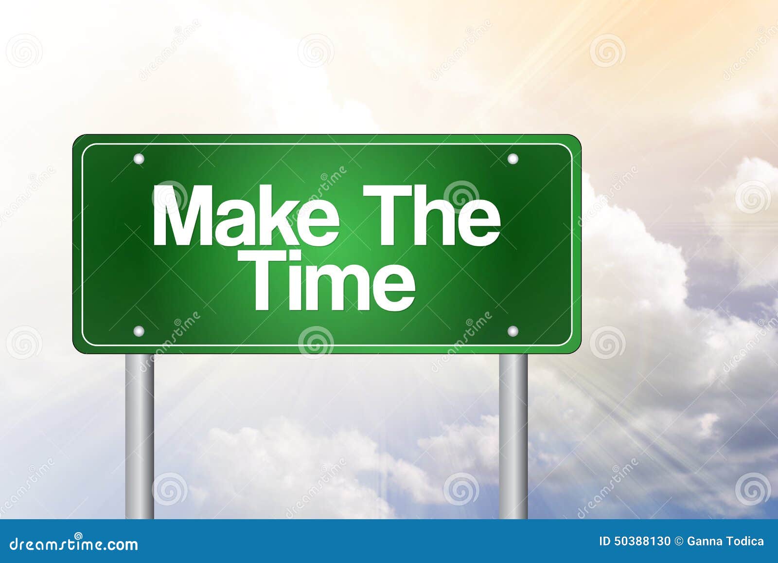 Make the Time Green Road Sign Stock Illustration - Illustration of ...