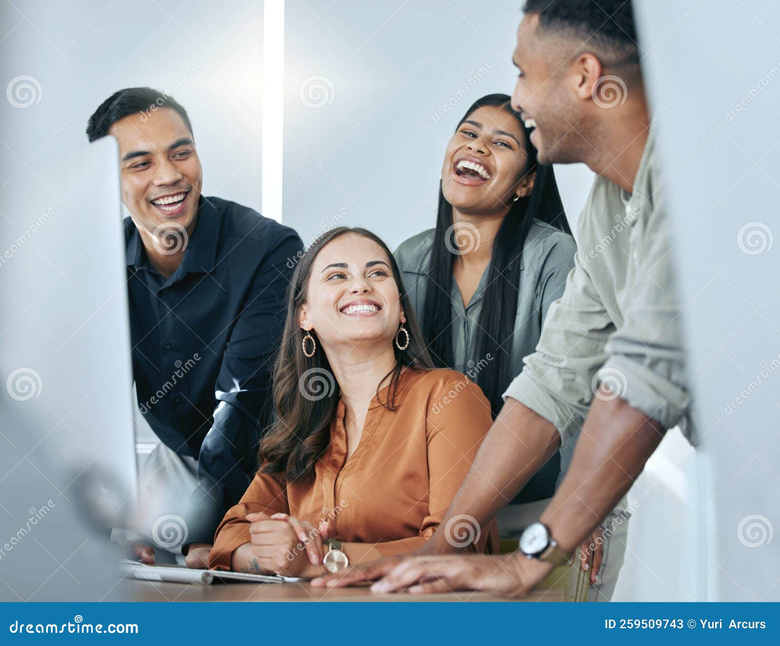 Make Time To Laugh with Your Team. a Diverse Group of Businesspeople ...