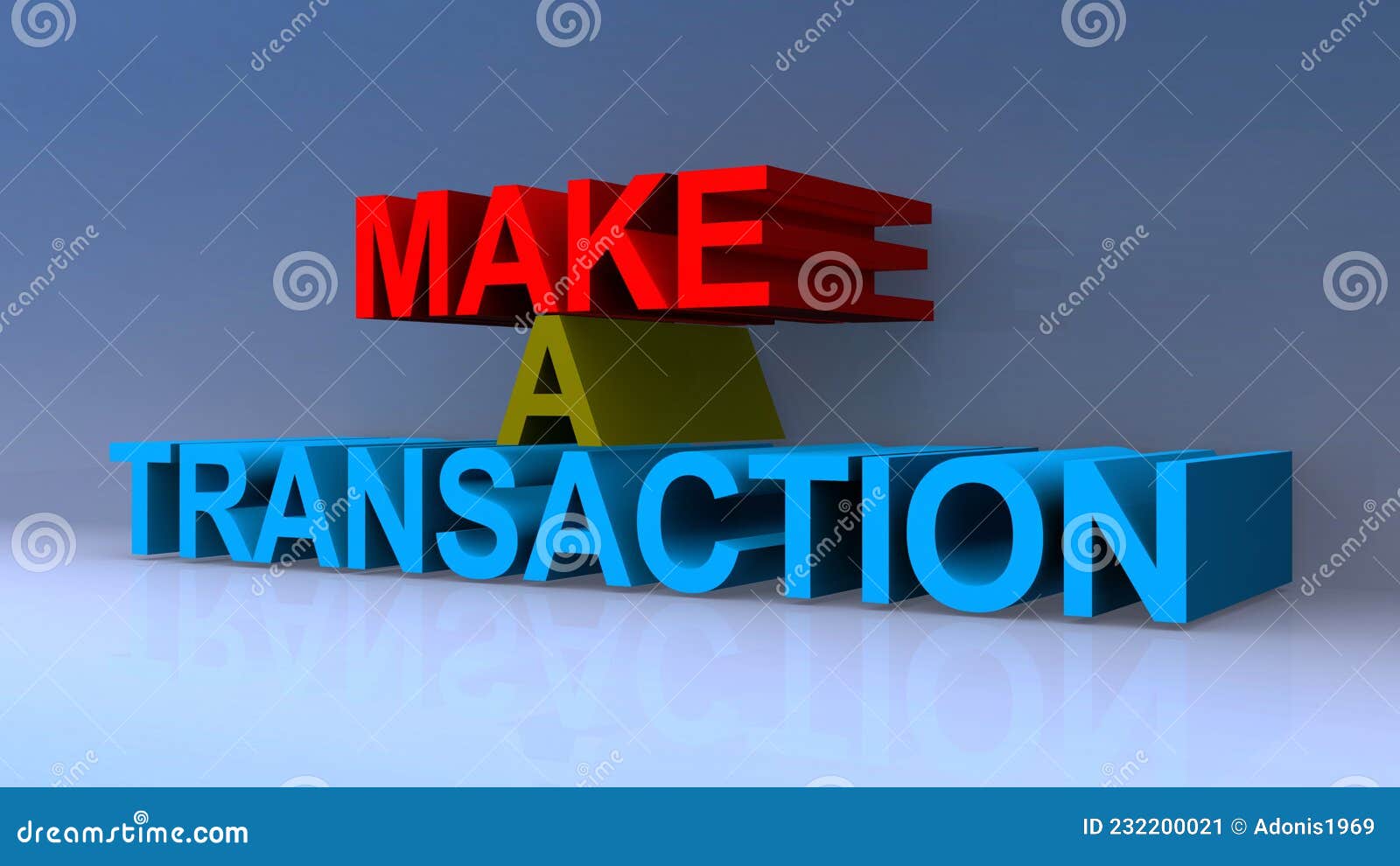 Make a transaction on blue stock illustration. Illustration of ...