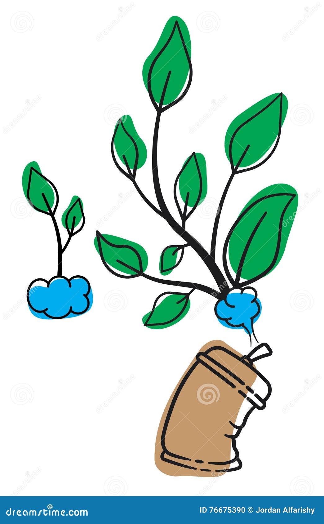Make Trees with Spray Paint Stock Vector - Illustration of greening ...