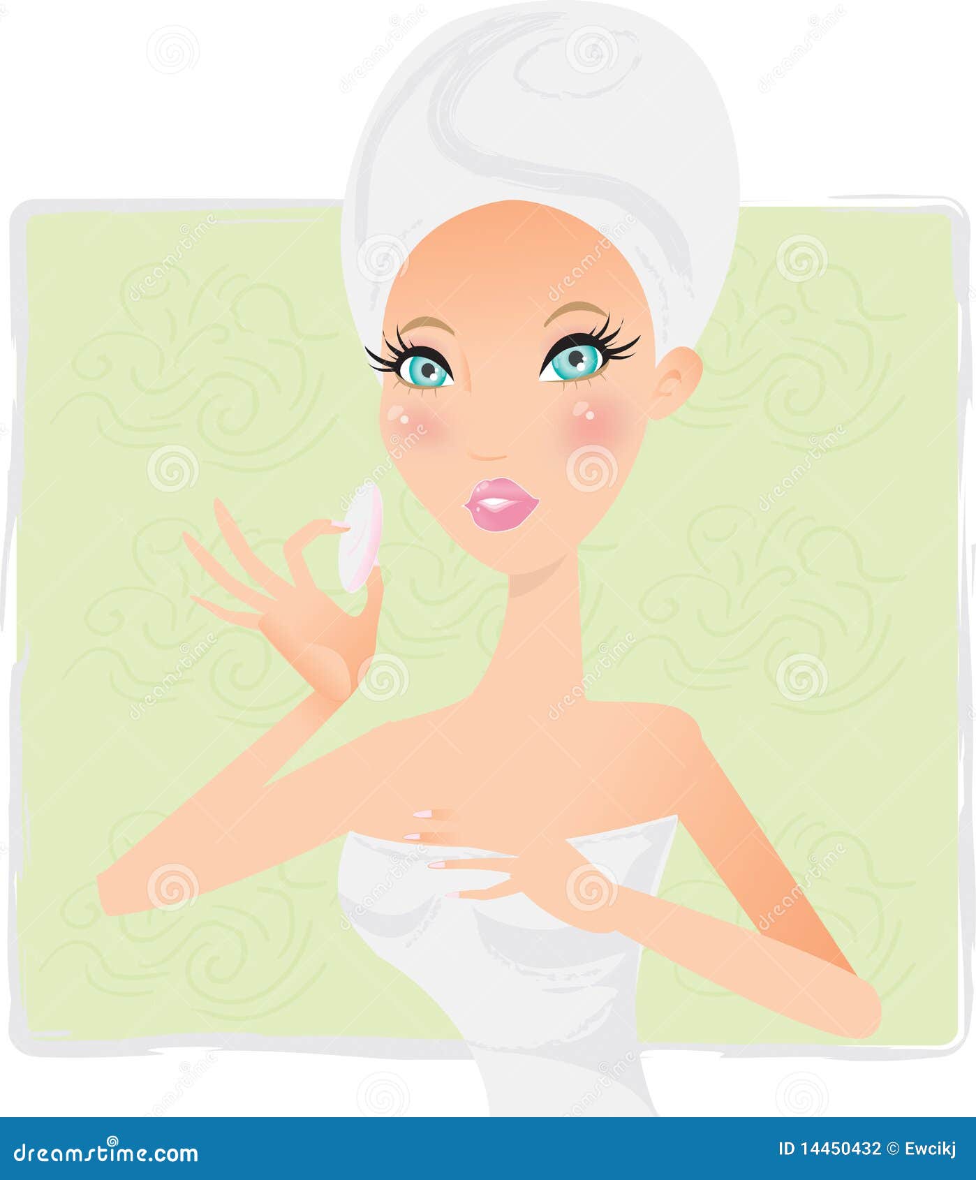 Make up stock illustration. Illustration of powder, woman - 14450432