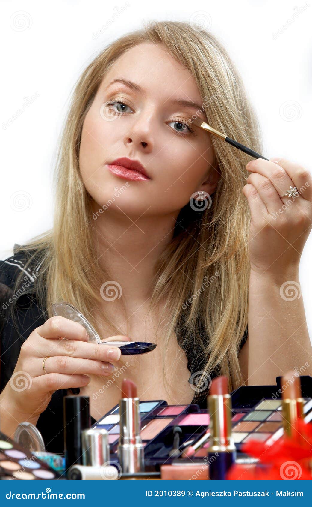 Make-up stock image. Image of brushing, females, blond - 2010389