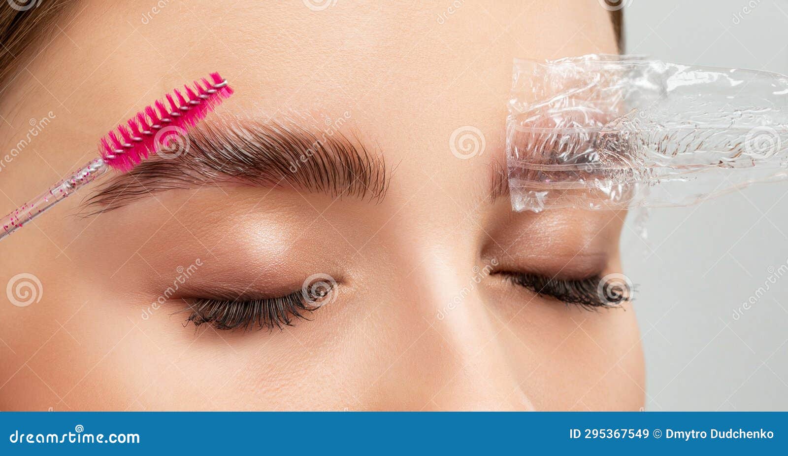 The Make-up Artist Does Long-lasting Styling of the Eyebrows of the ...