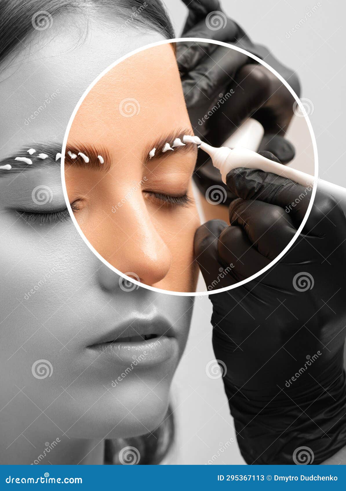 The Make-up Artist Does Long-lasting Styling of the Eyebrows and Will ...