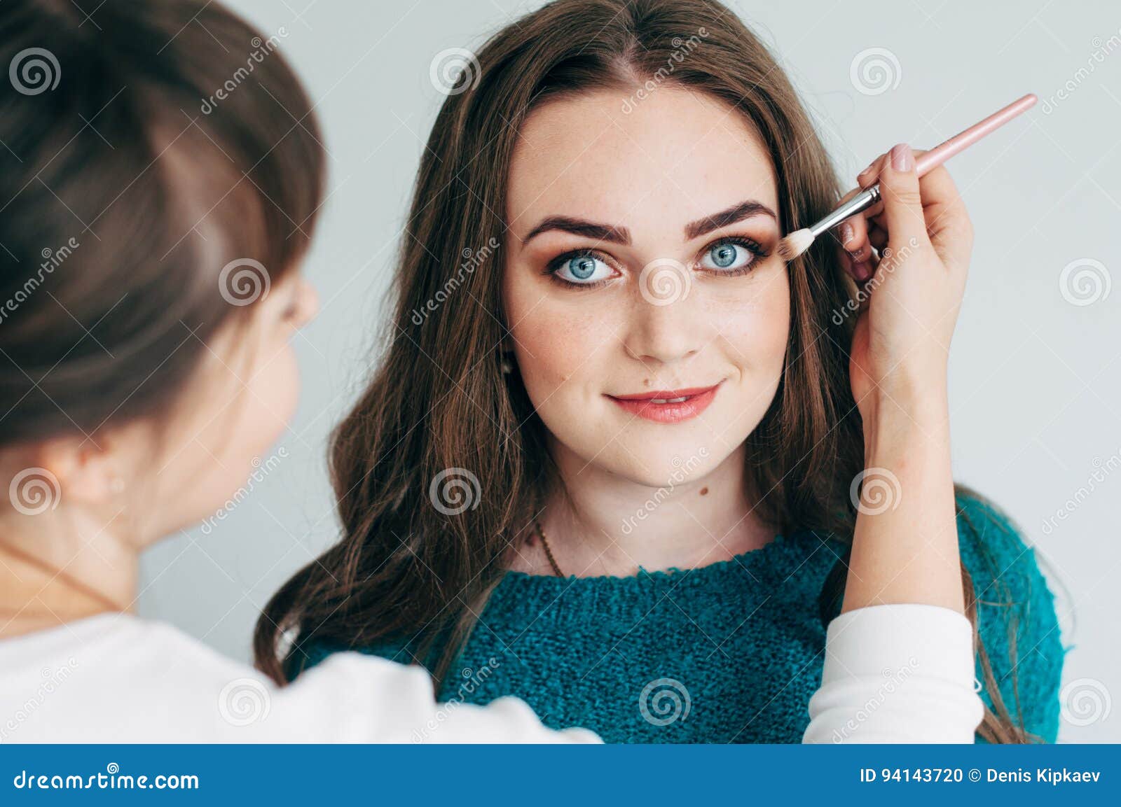 Make-up Artist Does the Make-up of the Girl Stock Photo - Image of lady ...