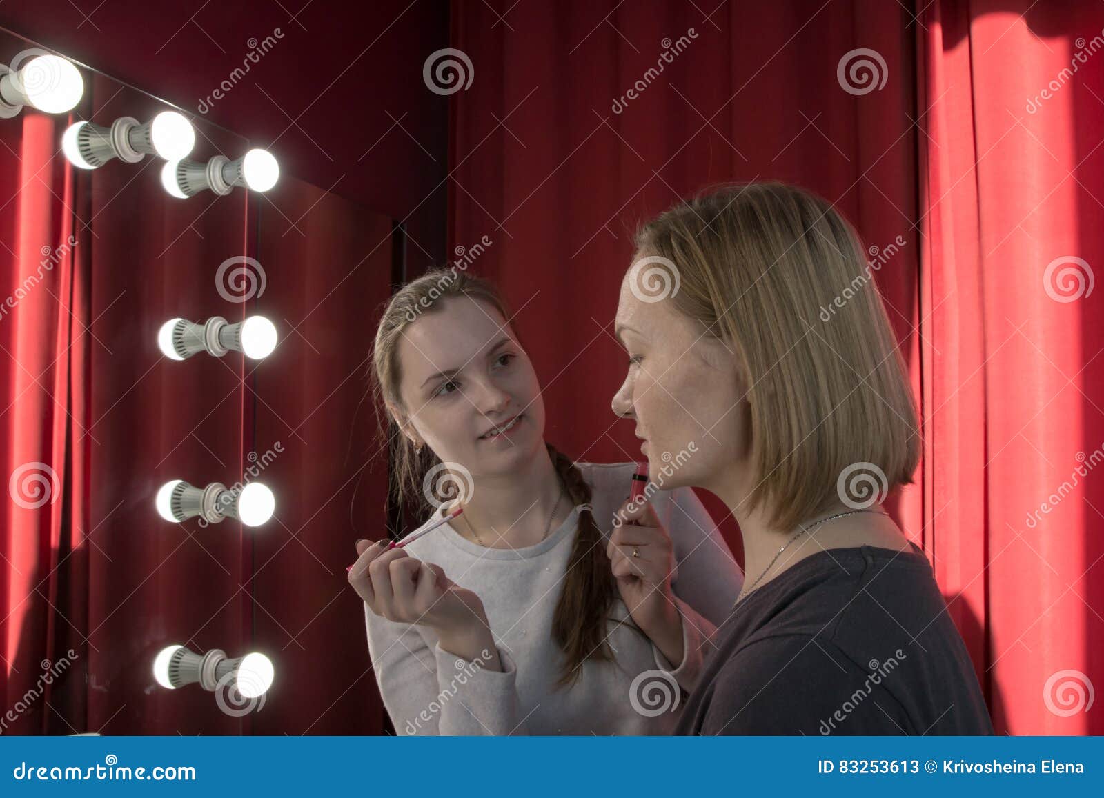 Make-up Artist Doing the Make-up for Girl Stock Image - Image of russia ...