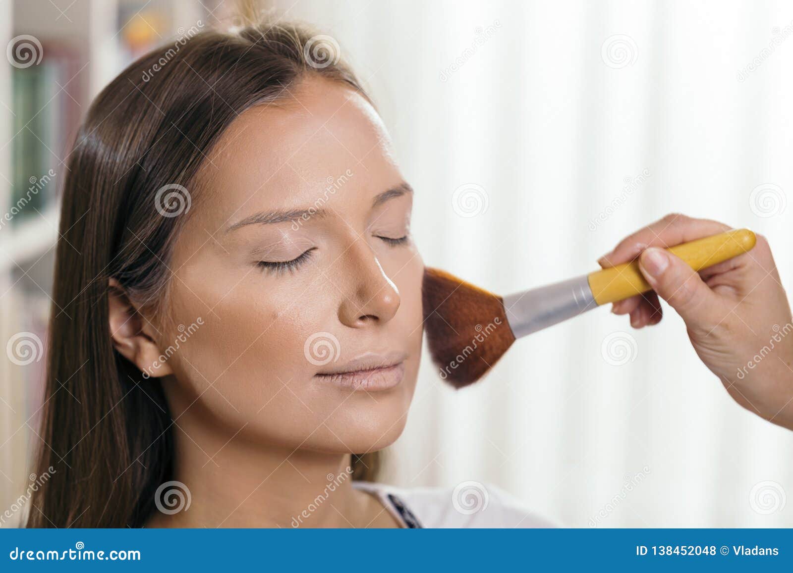 Make Up Artist Doing the Make Up Stock Photo - Image of face, client ...