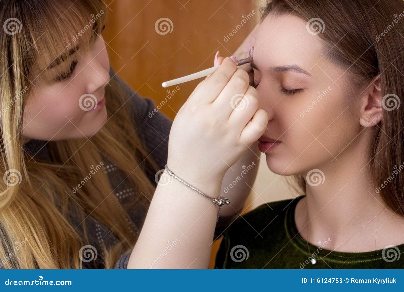 Make-up Artist Makes a Professional Make-up for the Model Editorial ...