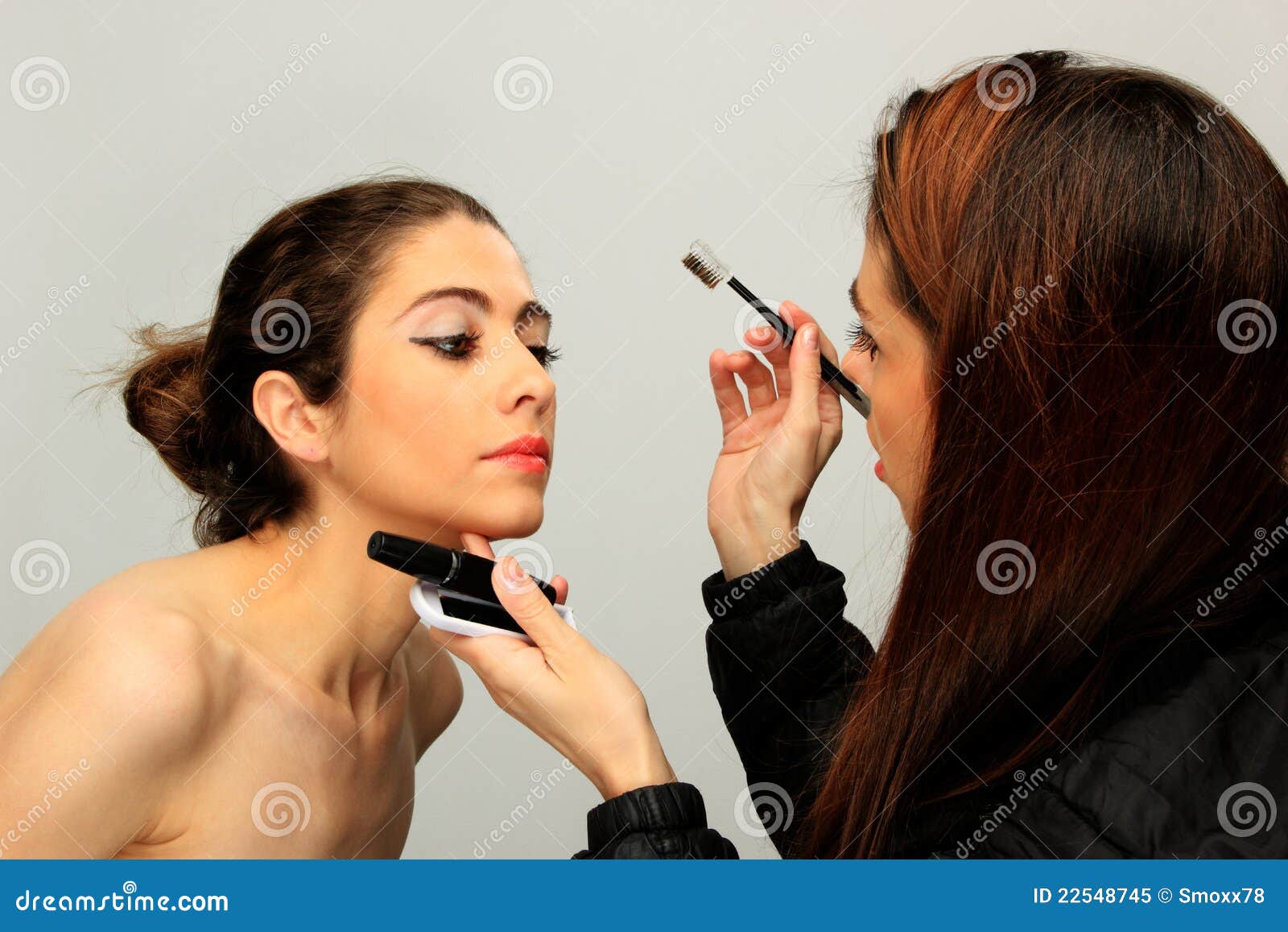 Make up artist and model stock image. Image of female - 22548745