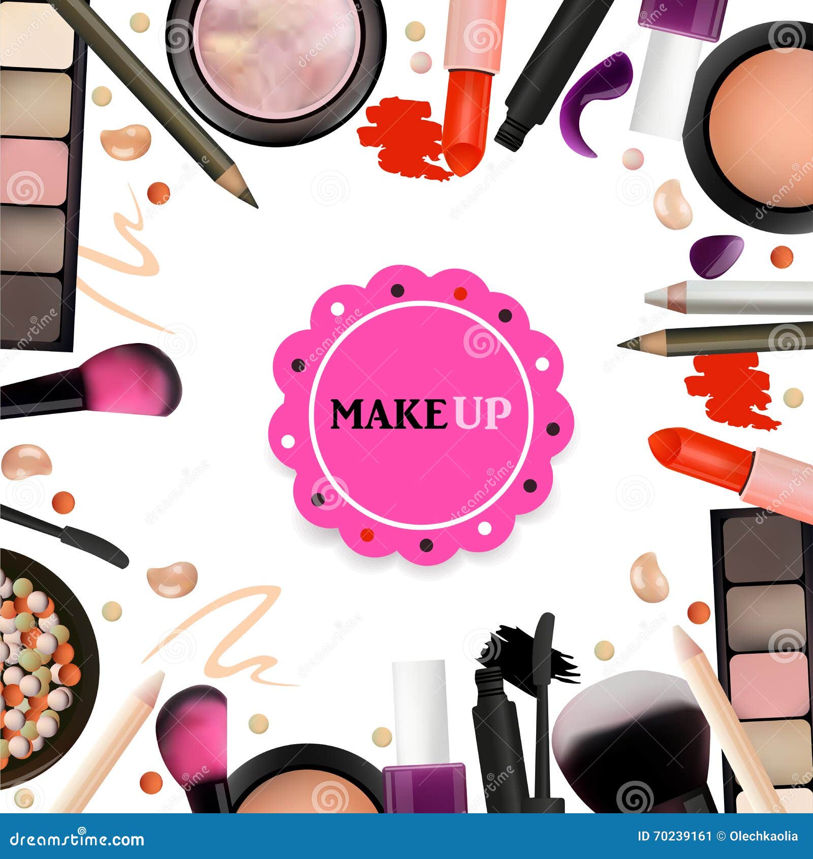 Make Up Artist Objects. stock vector. Illustration of cosmetic - 70239161