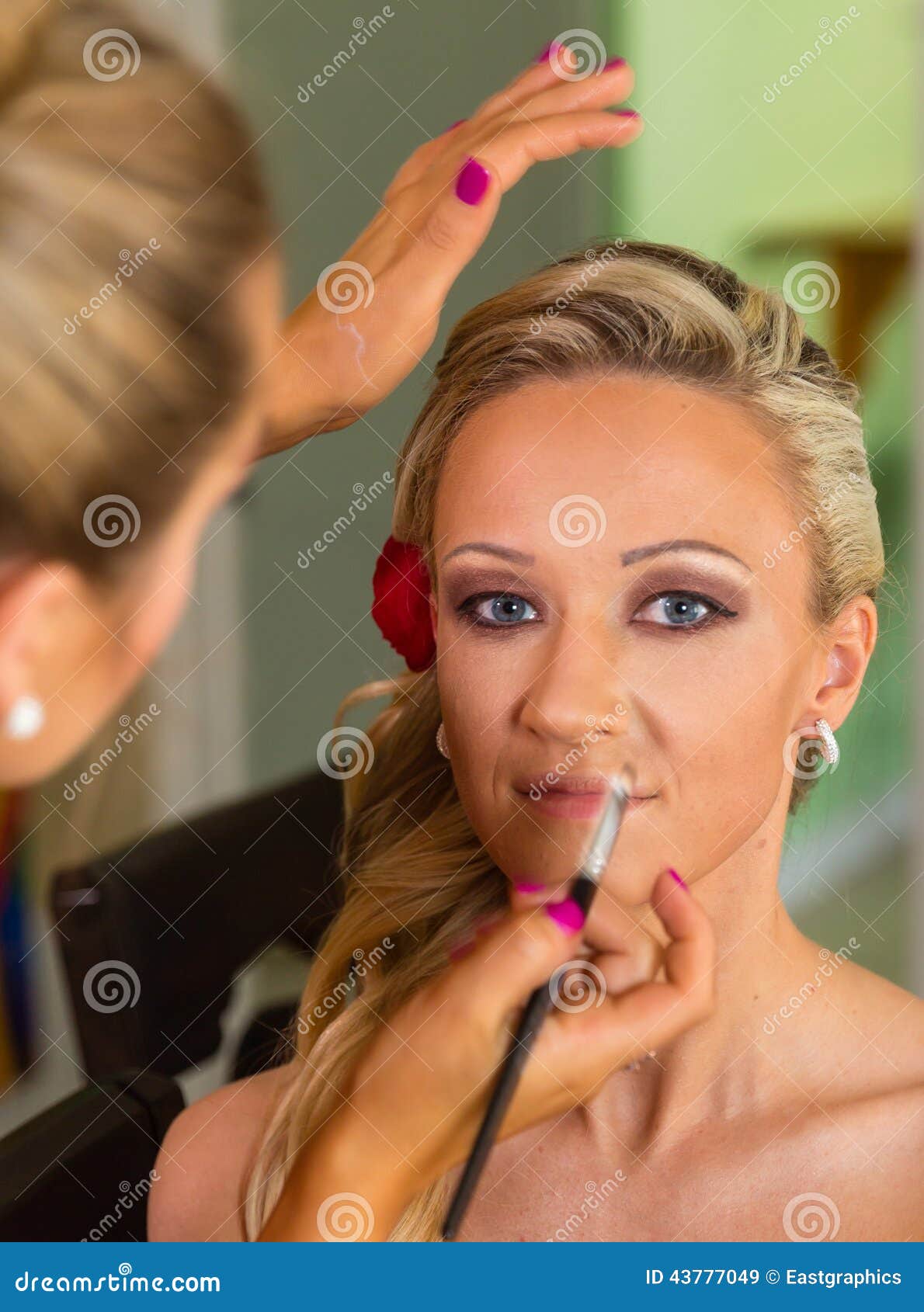 Make-Up Artist at Work Applying Make Up Stock Image - Image of applying ...