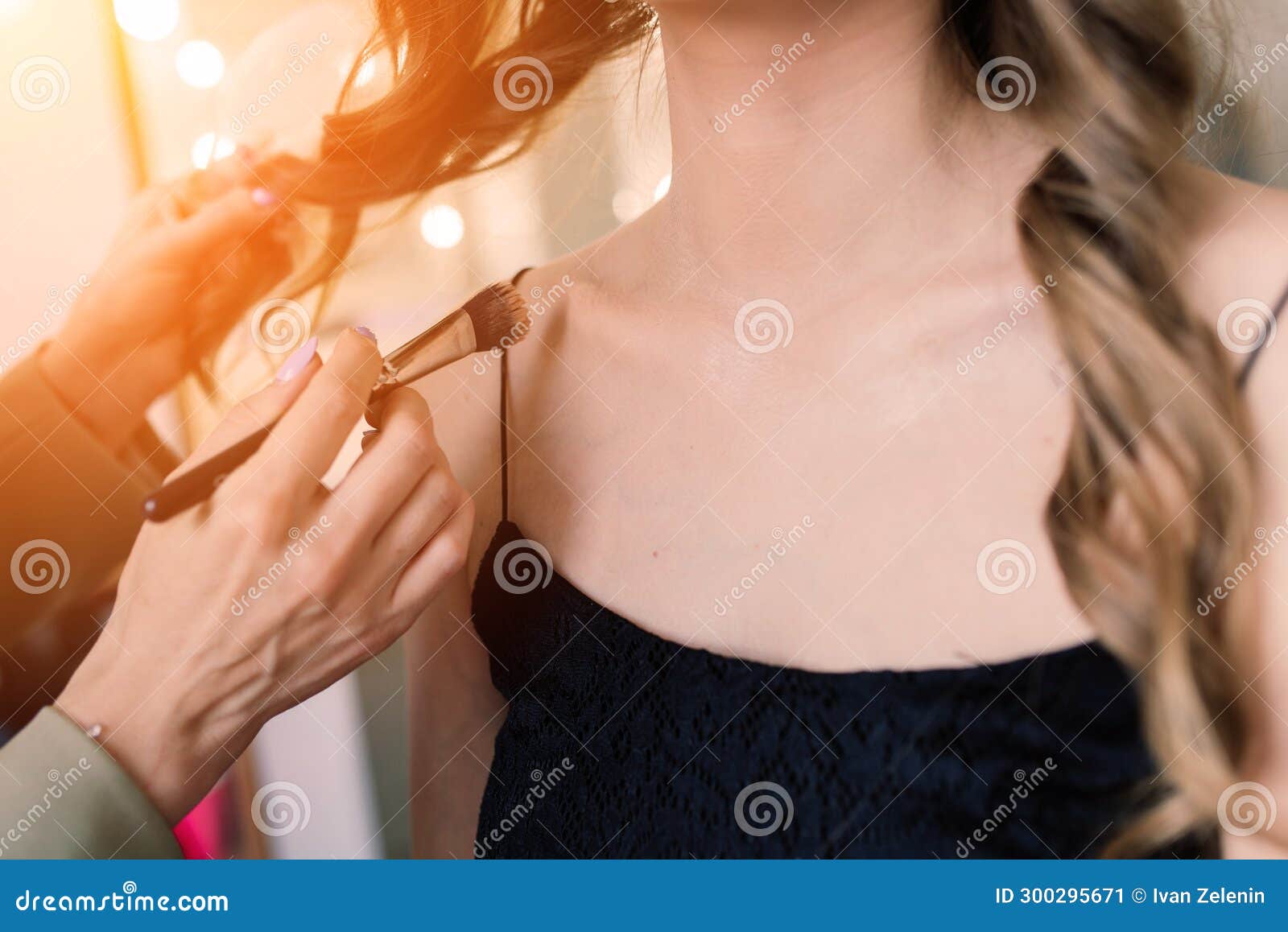 Make-up Artist Work in Her Studio with Model Stock Image - Image of ...
