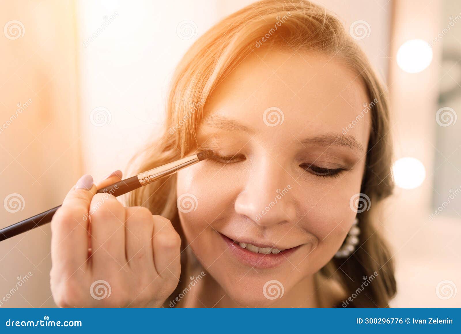 Make-up Artist Work in Her Studio with Model Stock Photo - Image of ...